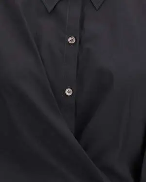 LEMAIRE Cotton Blend Shirt With Twisted Button Closure - Black