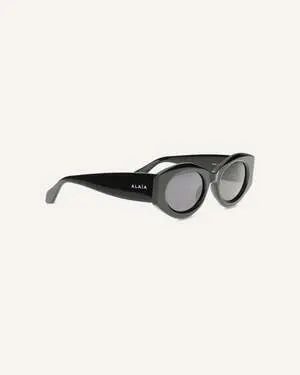 Alaïa Oval Sunglasses - Black