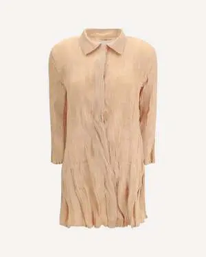 GONGDID DESIGN Pleated Shirt Dress