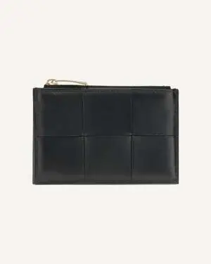 Bottega Veneta Lambskin Card Holder - Black