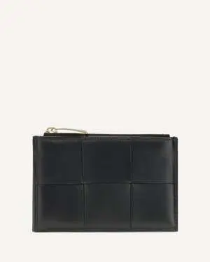 Bottega Veneta Lambskin Card Holder - Black