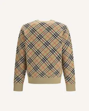 Burberry Wool Check Crewneck Sweater