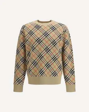 Burberry Wool Check Crewneck Sweater