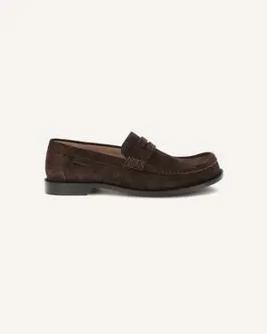Loewe Suede Calfskin Loafers - Brown