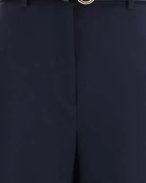 Max Mara Wide Leg Belted Pants - Blue