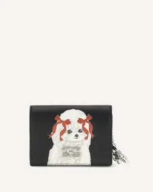 GANNI Poodle Print Card Holder - Black