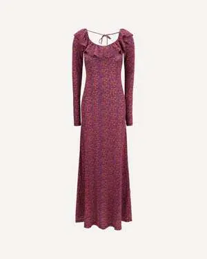 KRISTINA TI Floral Print Jersey Maxi Dress