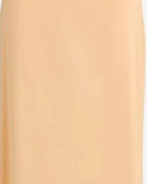 KRISTINA TI Classic Long Silk Skirt - Orange