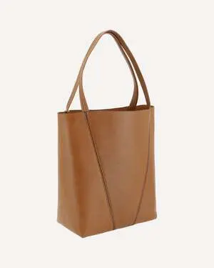 Chloé Grained Leather Spin Shoulder Bag With Monogram Detail - Brown