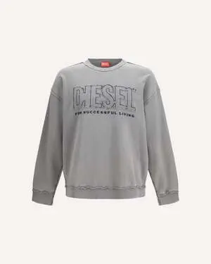 DIESEL® S-boxt-raw-v1 Sweatshirt With Raw-cut Hem - Grey