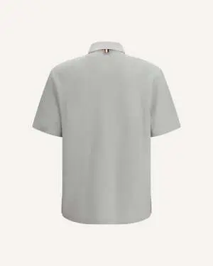 Thom Browne Short-sleeve Polo With Chest Pocket - Grey