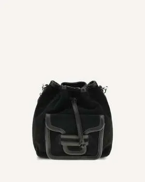 Pierre Hardy Alpha Suede Bucket Bag - Black