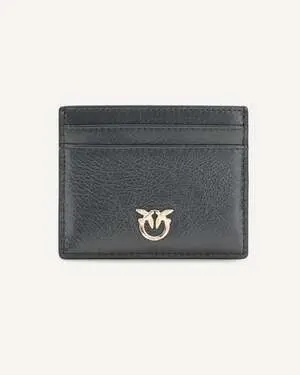 Pinko Shiny Leather Card Holder - Grey