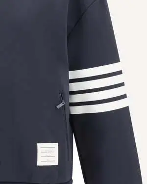 Thom Browne Zip Bomber Jacket With Signature Stripes - Blue