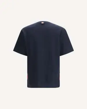 Thom Browne Short-sleeve Cotton-linen T-shirt - Blue