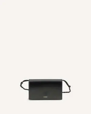 JIL SANDER Tangle Wallet With Knotted Shoulder Strap - Black