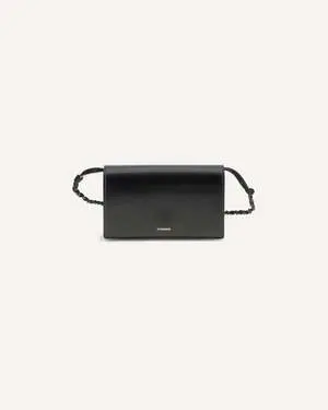 JIL SANDER Tangle Wallet With Knotted Shoulder Strap - Black
