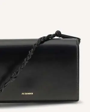 JIL SANDER Tangle Wallet With Knotted Shoulder Strap - Black