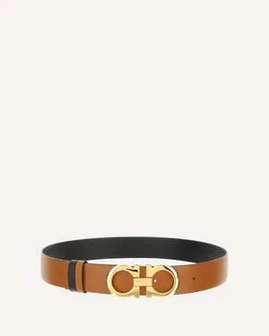 FERRAGAMO Gancini Reversible Belt - Brown