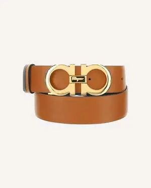 FERRAGAMO Gancini Reversible Belt - Brown