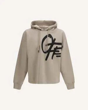 Off-White Spray Logo Skate Hoodie - Beige