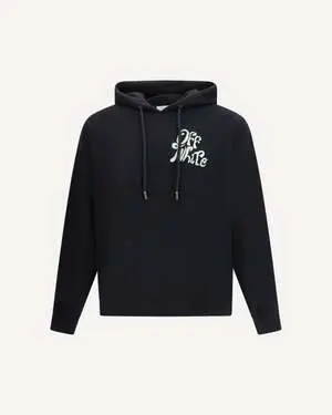 Off-White Cotton Hoodie With Logo Print