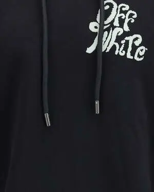 Off-White Cotton Hoodie With Logo Print