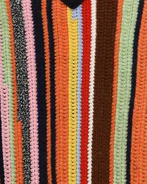 Prada Striped Wool And Cashmere Sweater With Fringe Detailing