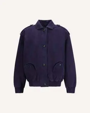 BLAZÉ MILANO Suede Bomber Jacket - Blue