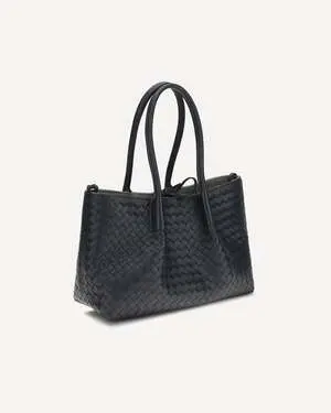 Bottega Veneta Pinacoteca Tote Bag In Intrecciato Calfskin - Black