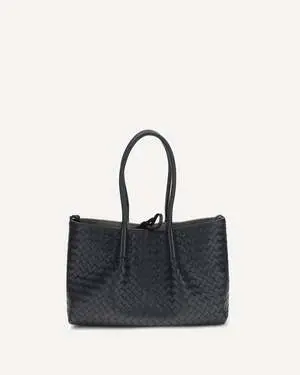 Bottega Veneta Pinacoteca Tote Bag In Intrecciato Calfskin - Black