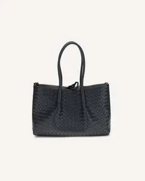 Bottega Veneta Pinacoteca Tote Bag In Intrecciato Calfskin - Black