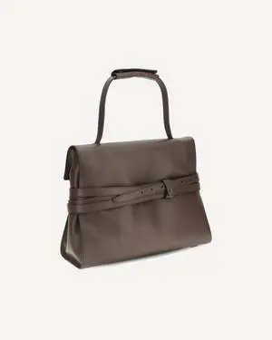 Moschino Tie Me Medium Handbag - Brown