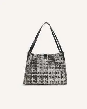 Balmain Medium Tote Bag With Monogram Pattern
