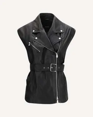 Pinko Gypsy Biker-style Leather Vest