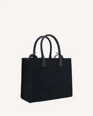 Versace Cotton Shoulder Bag With Medusa Applique