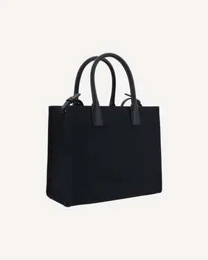 Versace Cotton Shoulder Bag With Medusa Applique
