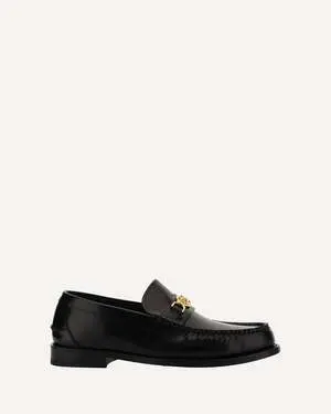 Versace Leather Loafers With Medusa Head Plaque