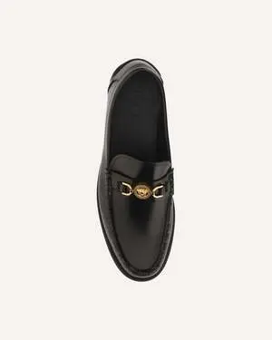 Versace Leather Loafers With Medusa Head Plaque