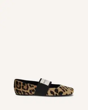 Givenchy Leopard Print Sliced Square Ballerinas