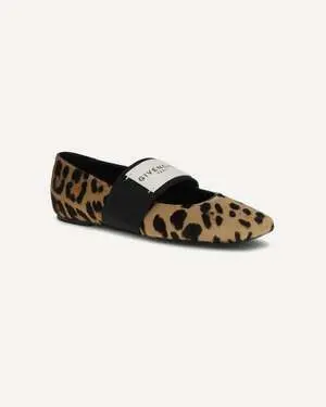 Givenchy Leopard Print Sliced Square Ballerinas