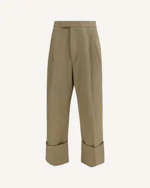 Thom Browne Cotton Gabardine Double Pleated Pants