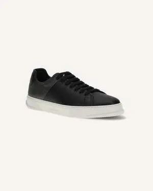 FERRAGAMO Leather Sneakers With Monogram Inlay