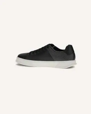 FERRAGAMO Leather Sneakers With Monogram Inlay