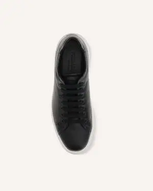 FERRAGAMO Leather Sneakers With Monogram Inlay