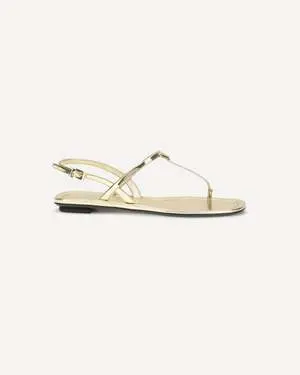 Prada Patent Leather Flip-flop Sandals With Triangle Logo Detail - Silver