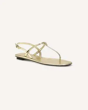 Prada Patent Leather Flip-flop Sandals With Triangle Logo Detail - Silver