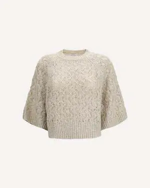Brunello Cucinelli Open-knit Sequin Embellished Sweater - Grey