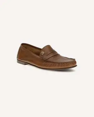 Versace Medusa Embellished Leather Loafers