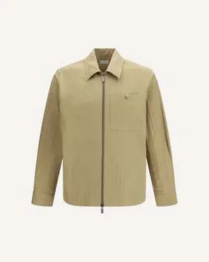 Burberry Check Cotton Zip Shirt Jacket - Beige